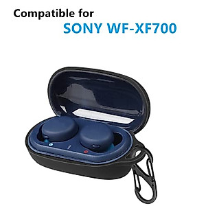 Haotop Case Compatible with Sony WF-XB700,Soft Silicone Shockproof Protective Case Cover (Dark Black)