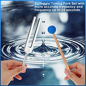 Solfeggio Tuning Fork Set for Healing, 9 Packs Chakra Tuning Forks for Balancing, Vibration, Sound Therapy, Mind Body Therapy (174 Hz, 285 Hz, 396 Hz, 417 Hz, 528 Hz, 639 Hz, 741 Hz, 852 Hz, 963 Hz)