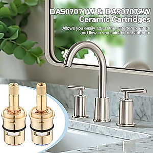 Faucet Cartridge Replacement Compatible with Gerber Danze DA507071W & DA507072W, Ceramic Disc Cartridge Round Stem, Cold Hot Cartridge Replacement