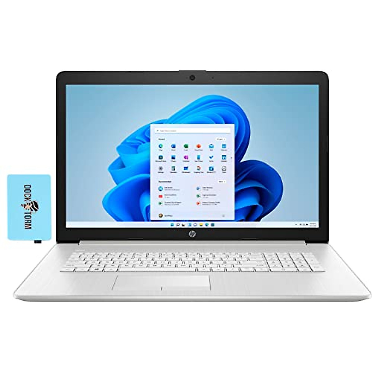 2022 Newest HP 17.3'' HD + IPS Display Business Laptop 11th Gen (Intel i3-1115G4 2-Core, 8GB RAM, 256GB SSD, Intel UHD, WiFi 5, Bluetooth 5.2, HD Webcam, HDMI, SD Card, Win 11 Home S-Mode) with Hub