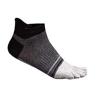 Men Toe Socks Cotton Low Cut No Show Athletic Running 5 Finger Wicking 6 Pack