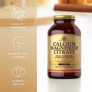 Solgar Calcium Magnesium Citrate - 250 Tablets, Pack of 2 - Non-GMO, Vegan, Gluten Free, Kosher - 100 Total Servings