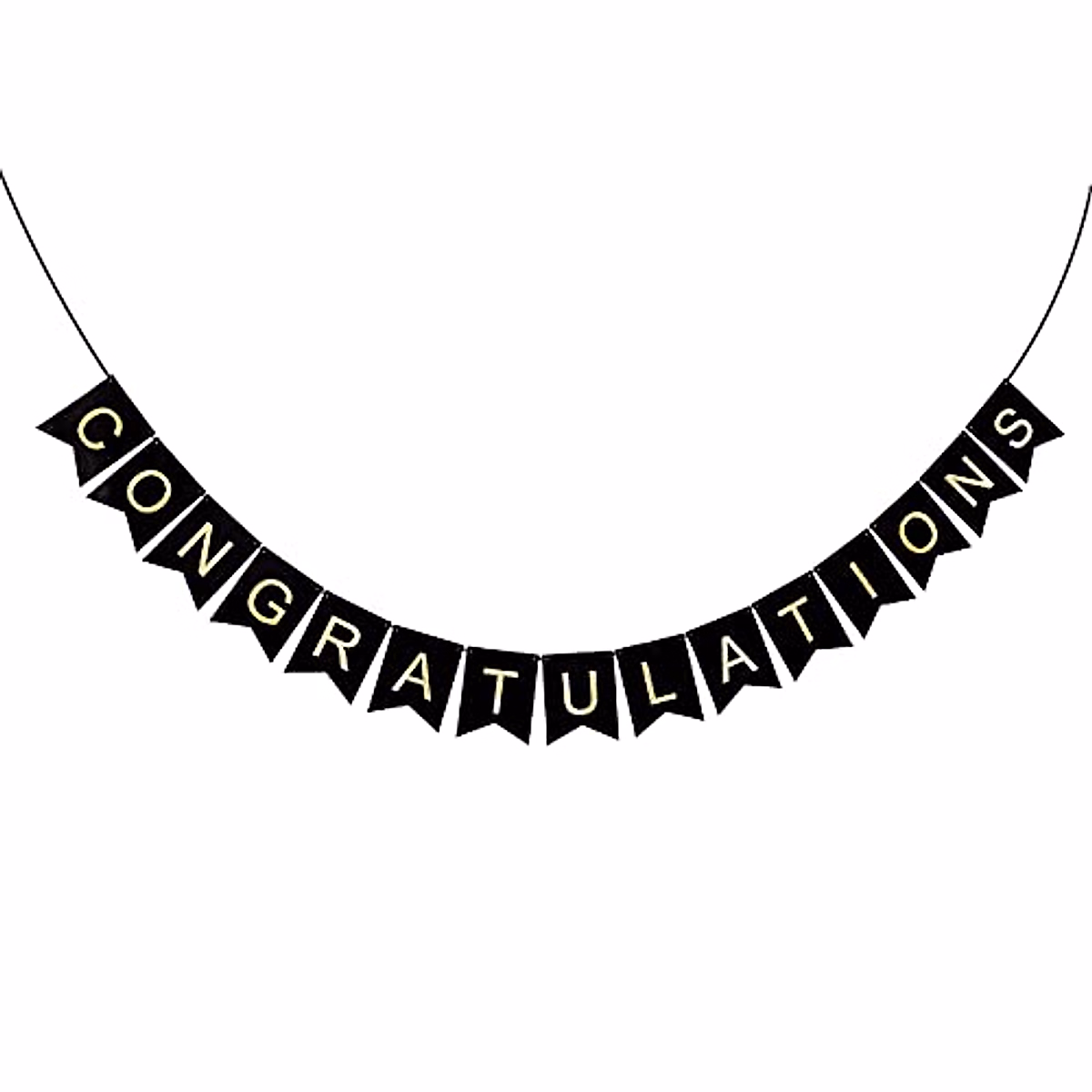 AHAYA Congratulations Congrats Banner, 2022 Graduation Party Decoration Supplies, Retirement or Wedding Anniversary Party Decorations, Shimmering Gold Letters & Black Background, NO Assembly Required