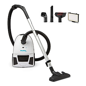 Simplicity Vacuums Jill Canister Vacuum Cleaner, Hardwood Floor Vacuum with Dual-Certified HEPA Vacuum Filter and Bag, Small and Compact Stair Vacuum, Jill.12