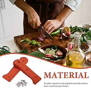 DOITOOL 2Pcs Wood Knife Scales Kitchen Knife Handle Replacement Kitchen Repair Handle for Sashimi Natural Wood Handle Replacement