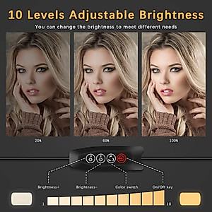 Aogled Video Conference Lighting Kit,Small Zoom Light with 3 Light Modes for Video Recording/Live Streaming/Remote Working/Distance Learning/Online Meeting/Laptop Video Conferencing,Make up