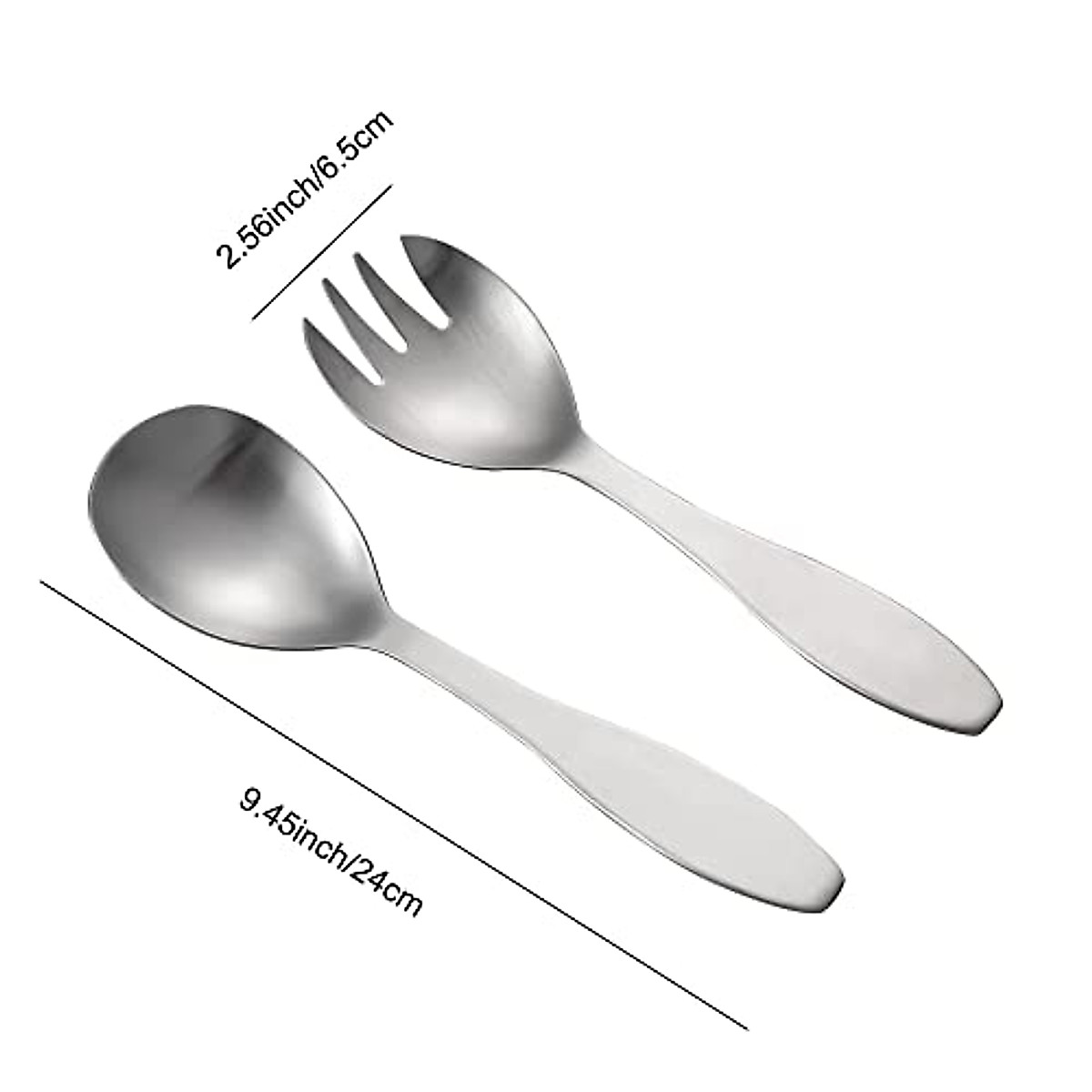 IMEEA Salad Servers Set SUS304 Stainless Steel Salad Fork and Spoon Salad Serving Utensils, 9.45-Inch