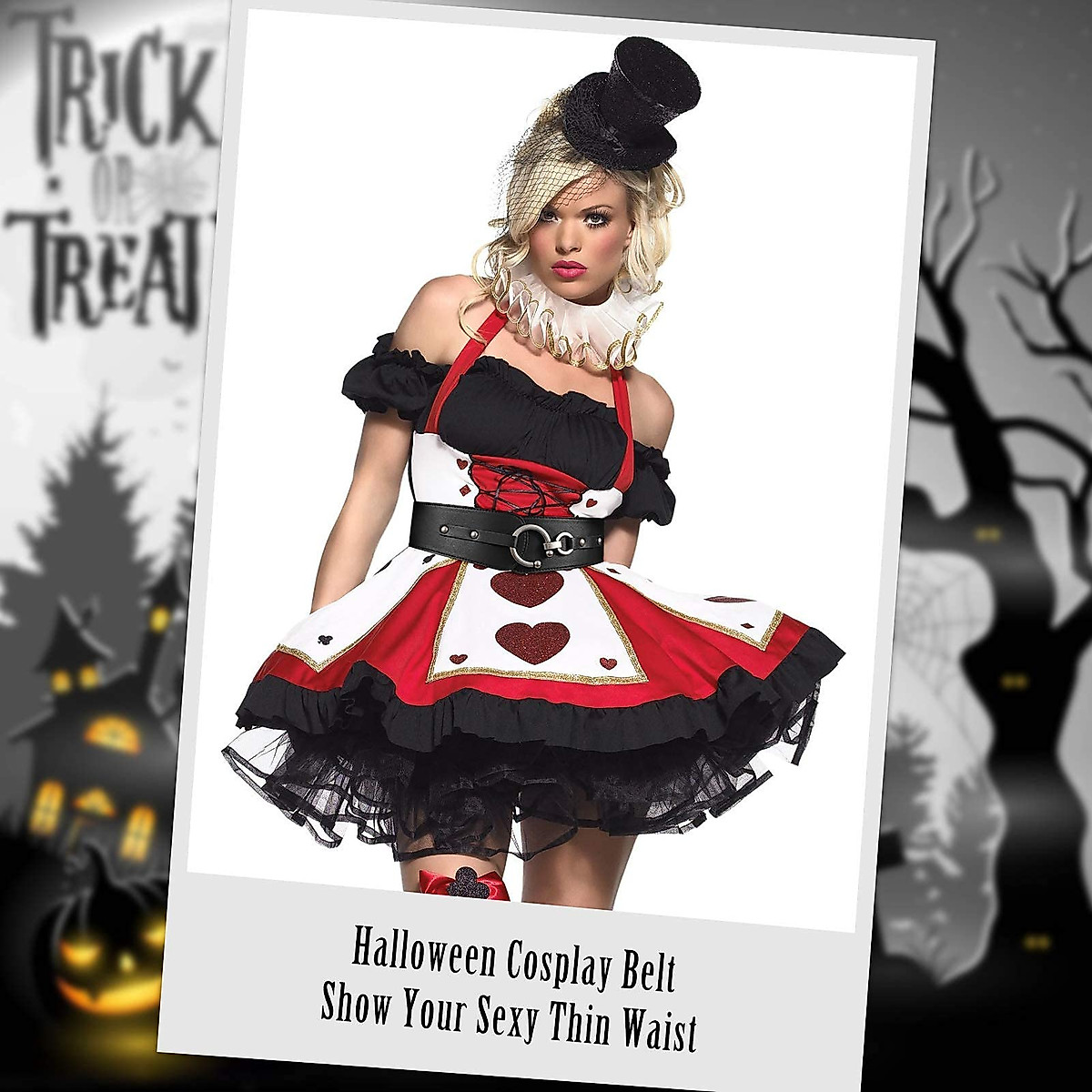 JASGOOD Women's Fashion Vintage Wide Elastic Stretch Waist Belt With Interlock Buckle Halloween Belt