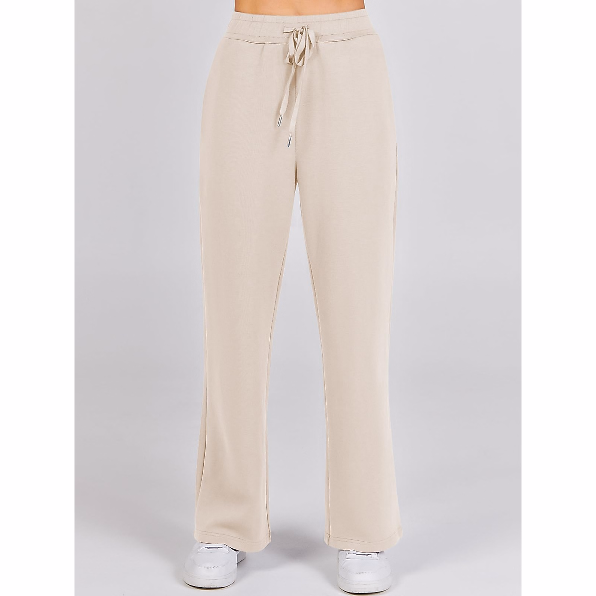 Prinbara Women 2 Piece Outfits Lounge Sets 2024 Winter Oversized Sweatshirt Wide Leg Pant Casual Matching Sweat Set Tracksuit Apricot Small