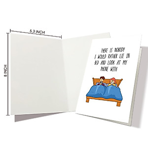 Nchigedy Funny Birthday Card for Husband Wife, Lovely Anniversary Card for Him Her, Humorous Love You Card, Romantic Valentines Day Card
