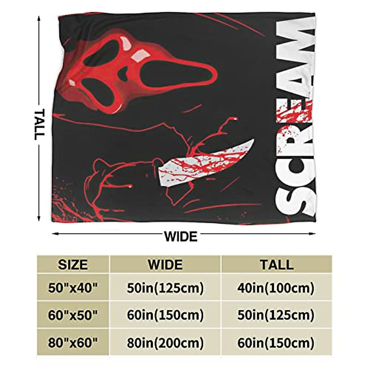 Halloween Horror Movie Blanket,Ultra-Soft Throw Blanket Air Conditioner Sofa Warm Blanket,Micro Fleece Light Weight Blanket50 x40