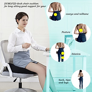 DYMGFZD Office Chair Cushions for Back and Butt, Ergonomic Chair/Seat Cushion for Long Sitting, Sitting Pillow for Automobile, Wheelchair, Computer Chair and Office Chair Hip Support Black