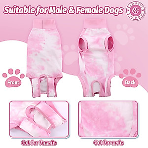SAWMONG Dog Surgery Recovery Suit, Tie Dye Pet Surgical Suit for Female & Male, Cone E-Collar Alternatives After Spay for Abdominal Wounds, Anti-Licking Neuter Dog Onesie for Small Medium Large Dogs