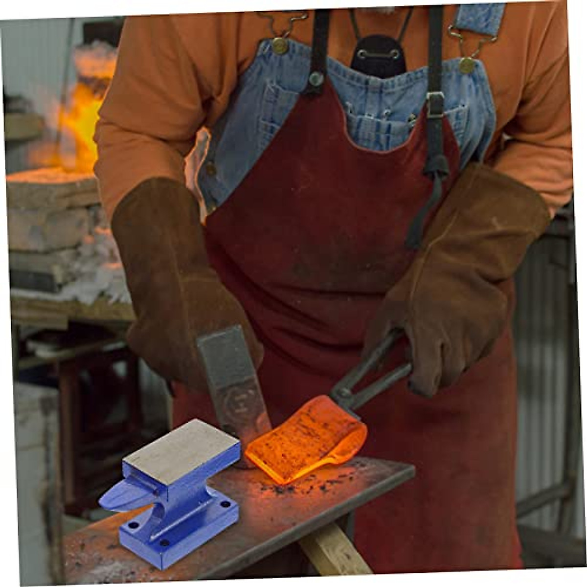 CORHAD 1pc Pad Anvil Heavy Duty Work Bench Hand Jewelry Hotfix Tool Cast Iron Anvil Tool Making Anvil DIY Hand-Knock Anvil Heavy-Duty Anvil Iron Anvil Pad Work Blue Iron Steel Wire Manual