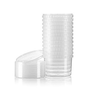 16-oz. Round Clear Deli Containers with Lids | Stackable, Tamper-Proof BPA-Free Food Storage Containers | Recyclable Space Saver Airtight Container for Kitchen Storage, Meal Prep, Take Out | 20 Pack