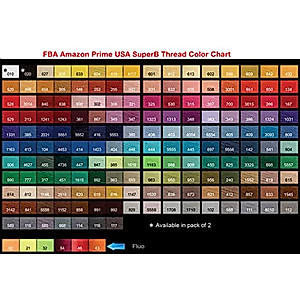 Super B Polyester Embroidery Thread, 40wt Large Spool 5000m, Embroidery Thread for Commercial & Domestic Machine, 175 Popular Colors Machine Embroidery Thread, 100% Polyester - White 010