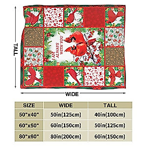 Cardinal Bird Gift Cardinal Throw Blanket(50"X40") Lightweight Flannel Fleece Blanket for Couch Bed Sofa Travelling Camping for Kids Adults