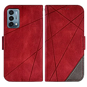 Compatible with OnePlus Nord N200 5G Wallet Case and Tempered Glass Screen Protector Flip Card Holder Stand Cell Phone Cover for One Plus N 200 G5 1 Plus 200N 1plus One+ 1+ N2005G 2021 Women Men Red