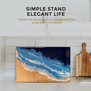 TR-LIFE 10 Inch Large Plate Stands/Holder for Display - Metal Picture Frame Holder Stand + Small Easels for Decorative Plate, Platter, Book, Plaques, Photo, Tabletop Art (Gold 2 Pack)