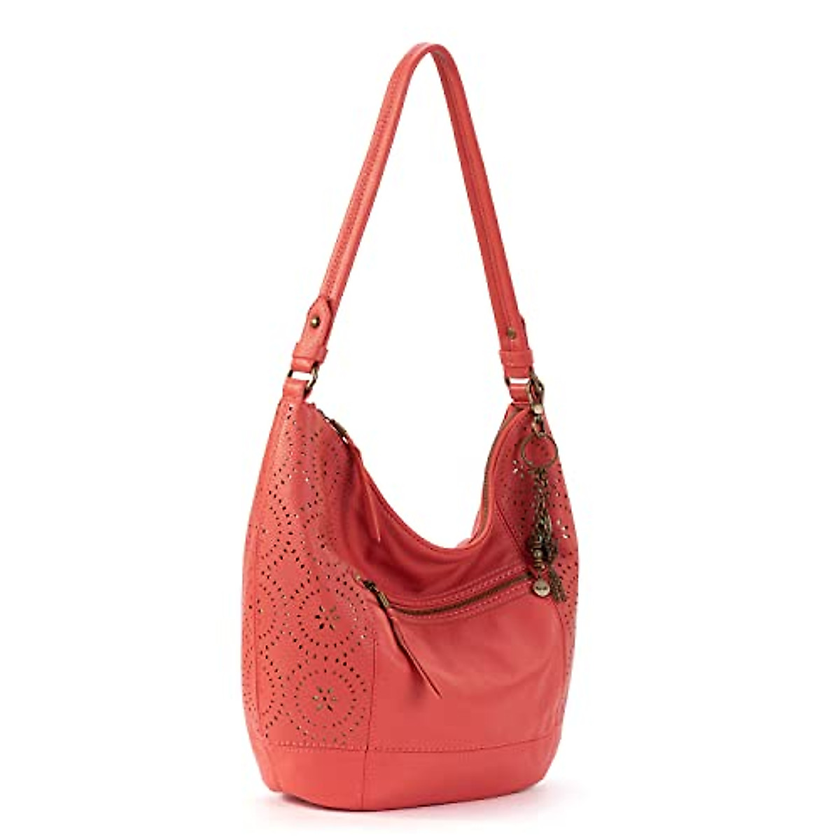 The Sak womens Sequoia Hobo Bag in Leather Soft Slouchy Silhouette Timeless Elevated Design Multifunctional Sustainably Mad, Cayenne Mandala Perf, One Size US