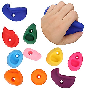 Tiiyee 10pcs Climbing Holds Multi Colored Kids Adults Large Rock Climbing Holds Climbing Rocks for Outdoor Indoor Play Set Home Playground DIY Climbing Wall Grip Kits (Medium)
