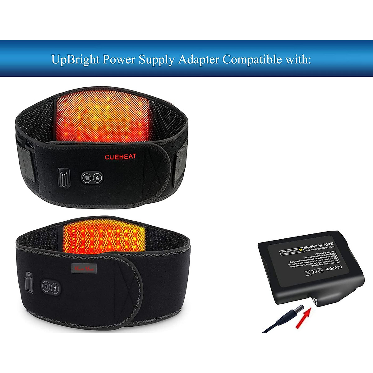UpBright 8.4V AC/DC Adapter Compatible with Cueheat Cordless Heating Massage Belt Pad Back Wireless Brace Heat Intelligent Heated Massaging Wrap LI Polymer JP-SWB04 7.4V Battery Power Supply Charger