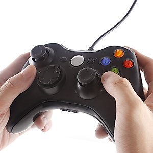 Wired USB Game Controller Gamepad Game Joystick Joypad for Microsoft Xbox 360/Slim & Windows PC (Black)