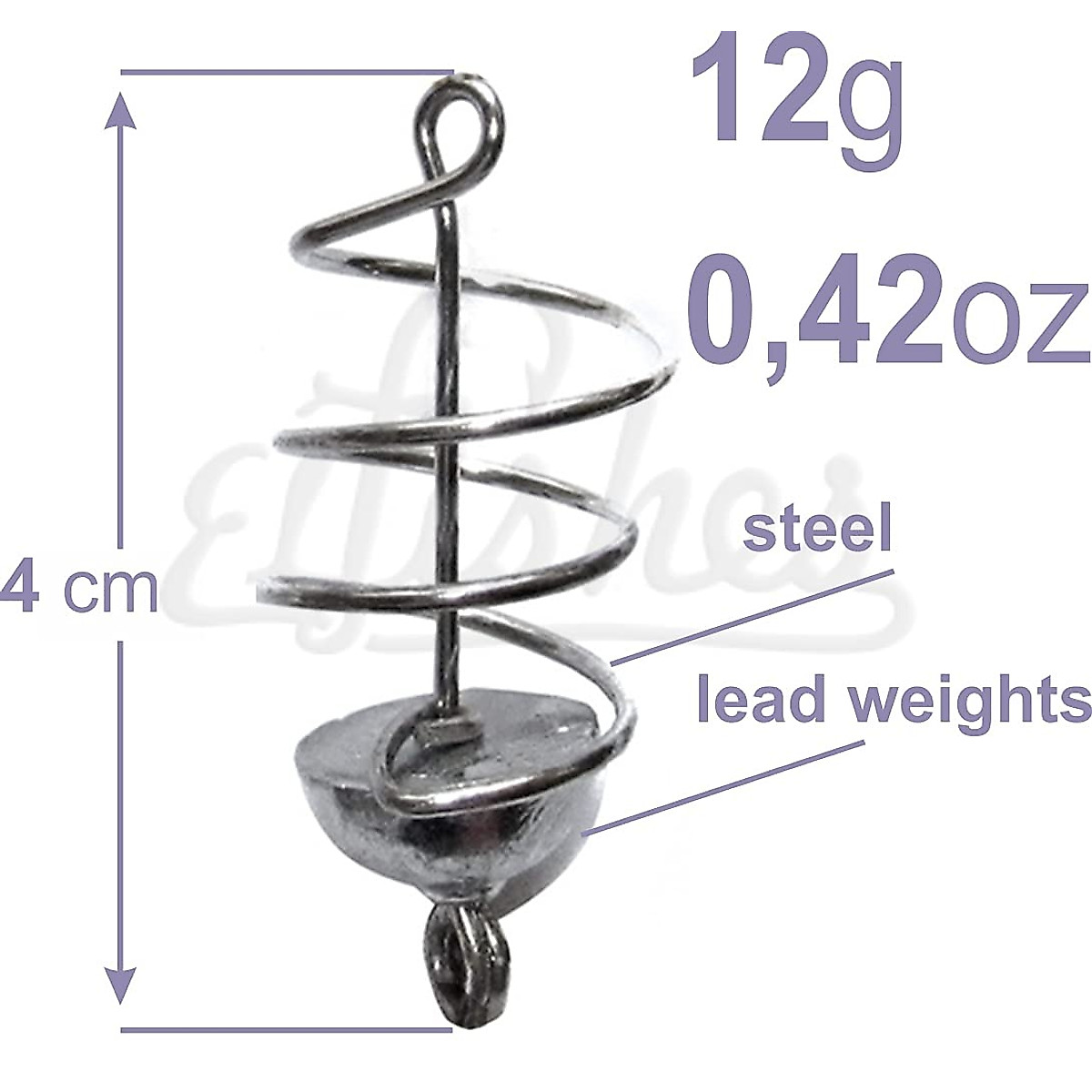 Elfishes Design 20pcs Carp Spring Bait Fishing Feeder 0.9oz 0.4oz Steel Coarse Fishing Tackle