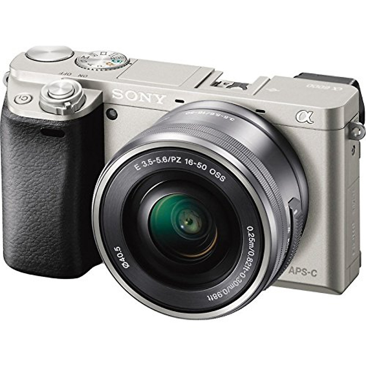 Sony Alpha a6000 Camera with 55-210mm and 16-50mm Power Zoom Lenses - Includes Camera with 16-50mm Power Zoom Lens and 55-210mm Zoom Lens (Silver) (Renewed)