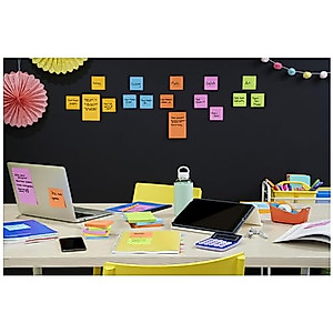 Post-it Super Sticky Notes, 3x3 in, 2x the Sticking Power, Assorted Bright Colors, Recyclable (pack of 12)