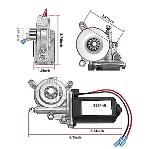 Byenins 266149 RV Power Awning Replacement Universal Motor Compatible with Solera Power Awnings Including Flat, pitched and Short Assemblies, 12-Volt DC and 75-RPM