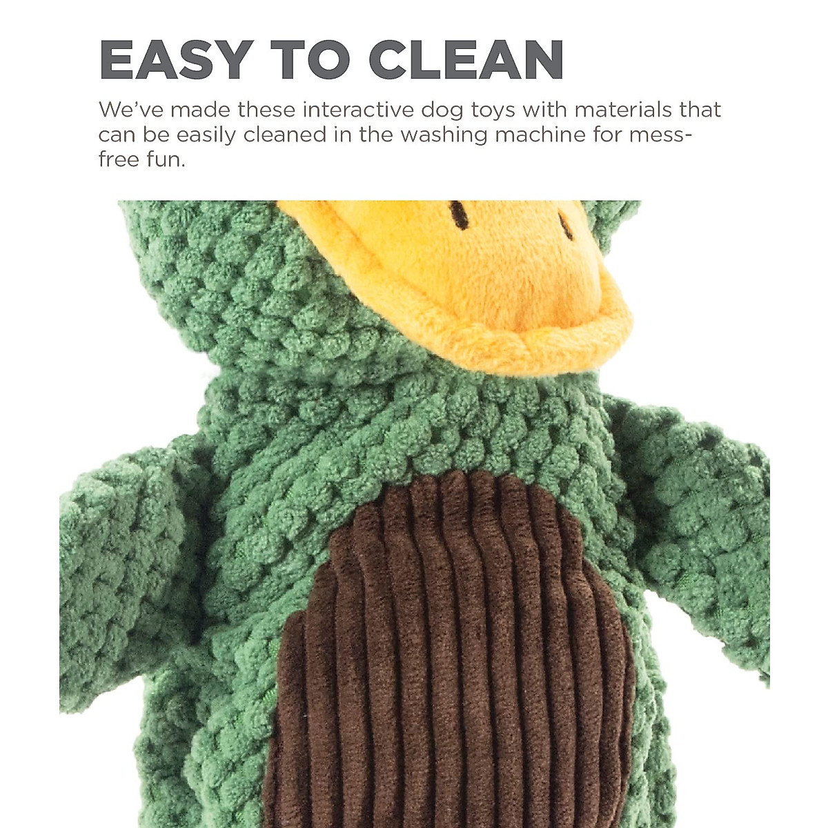 Outward Hound Scrunch Bunch Duck Interactive Plush Squeaky Dog Tug Toy