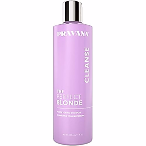 PRAVANA The Perfect Blonde Purple Toning Shampoo | Neutralizes Brassy, Yellow Tones | For Color-Treated Hair | Adds Strength, Shine, Elasticity | 11 Fl Oz