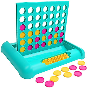 IAMGlobal 4 in a Row, Board Games, Four in a Row Game, Travel Size Line Up 4, Classic Family Toy for Kids and Family for Fun (Blue) (9.8 Inch)