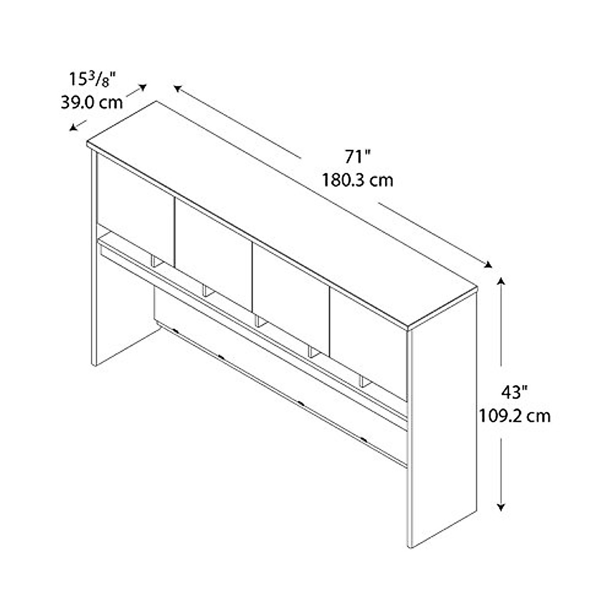 Bush Business Furniture Series C 72W 4 Door Hutch in Hansen Cherry