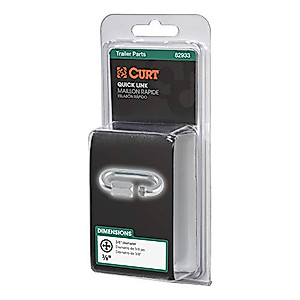 CURT 82933 Threaded Quick Link Trailer Safety Chain Hook Carabiner Clip, 3/8-Inch Diameter, 11,000 lbs Break Strength