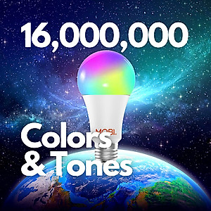 MOBI Smart WiFi LED Bulb Multi-Color Changing LED Light Bulb for Home; Bedroom, Dimmable & Voice Command, Energy Efficient LED Bulbs, No Hub Required, Compatible with Alexa and Google