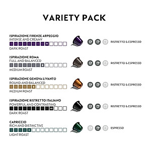Nespresso Capsules OriginalLine, Ispirazione Variety Pack, Medium & Dark Roast Espresso Coffee, 10 Count (Pack of 5), Brews 1.35 Ounce (ORIGINALLINE ONLY)