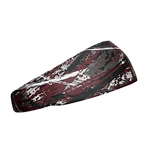 Unisex Headband/Sweatband. Best for Sports, Fitness, Working Out, Yoga. Tapered Design. Reversible. (Wicked Maroon)