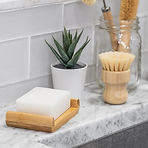 Tieralia Handcrafted Dish Bar Soap - Plant-Based, Zero Waste, Vegan Soap, Unscented Soap, Dish Soap - 5.64oz (Dish Bar and Tray)