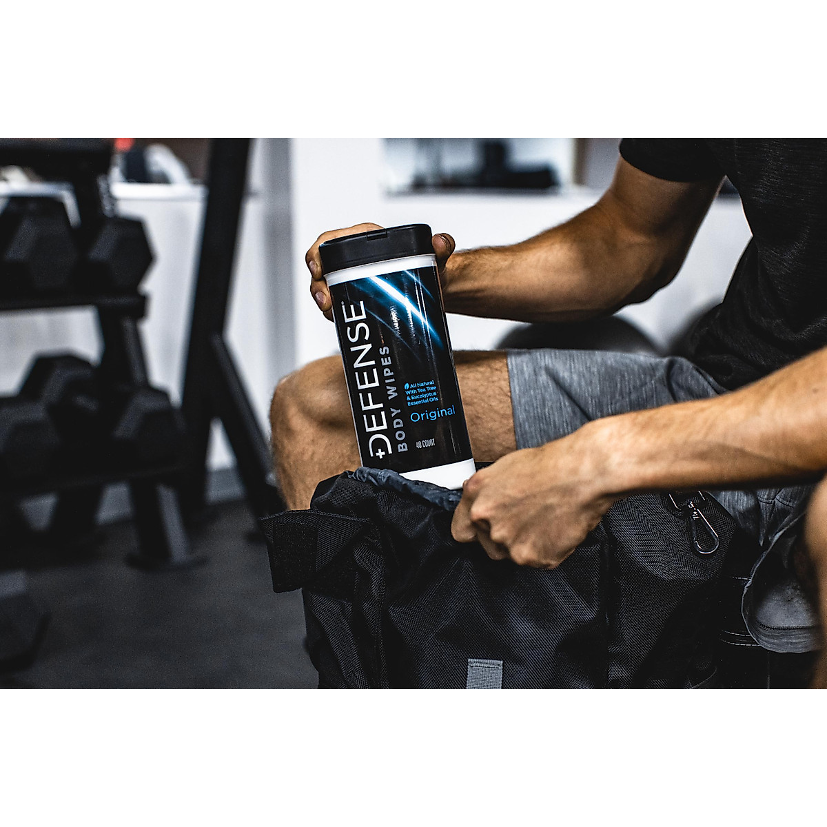 Defense Soap Body Wipes with 100% Natural Tea Tree Oil and Eucalyptus Oil | Post Workout, Sport, Wrestling, Camping, Shower Wipes for Men and Women. 40 Count (Pack of 4)