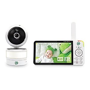 LeapFrog LF915HD Baby Monitor, 5” 720p Screen, 360° Pan & Tilt with 8X Zoom Camera, Color Night Vision, Night Light, Two-Way Intercom, Secure Transmission No WiFi