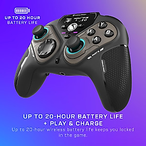 Turtle Beach Stealth Pivot Wireless Smart Game Controller Officially Licensed for Windows PC – Rotating Modules, Display Dashboard, Hall-Effect Sticks, Remappable Buttons, Bluetooth, 20-Hour Battery