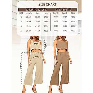 AUTOMET 2 Piece Summer Outfits for Women Casual Soft Lounge Matching Sets Two Piece Linen Crop Top Pants 2024 Fashion Clothes Pink L