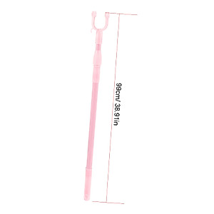 FONDOTIN Retractable Clothing Pole Portable Clothes Drying Rack Plastic Home Clothes Pole Pink Telescopic