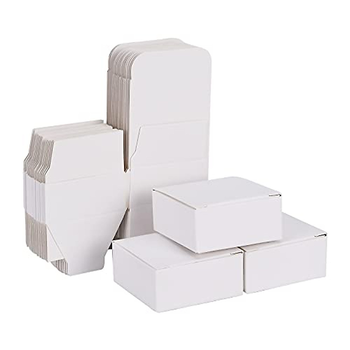 NIGNYA Tiny Gift Boxes 2.16x2.16x0.98 Inch, White Cardboard Tiny Boxes for Gifts 100PCS, Earring Jewelry Gift Boxes White Box for Wrapping Gifts, Small Paper Boxes for Presents