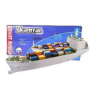 DIY Racing Boats Container Vessel Battery Powered Ship Model Educational Toys Children Gifts