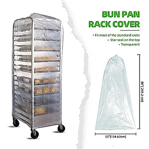 Keenpineer Disposable Bun Pan Rack Cover Rolls, 53x 80 Inch, Clear (Case of 50)