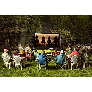 Recreation Series System | 15’ Front and Rear Projection Screen with Savi 4000 Lumen 1080p HD Projector, Sound System, Streaming Device w/WiFi (EZ-600)