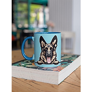 United by Color German Shepherd Sticker 5x5 Inches - Strong Adhesive Waterproof German Shepherd Accessories - Does not Fade, Used for Car, Laptop, Truck, Water Bottle, Helmet, RV (Brown)